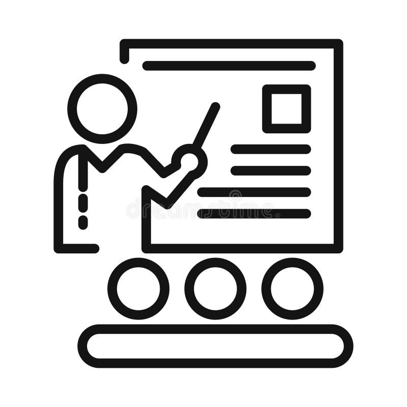 Training Seminar Icon Black and White Illustration Stock Vector ...