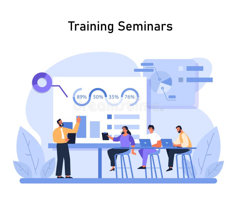 Training Seminars Concept. Flat Vector Illustration. Stock Vector ...