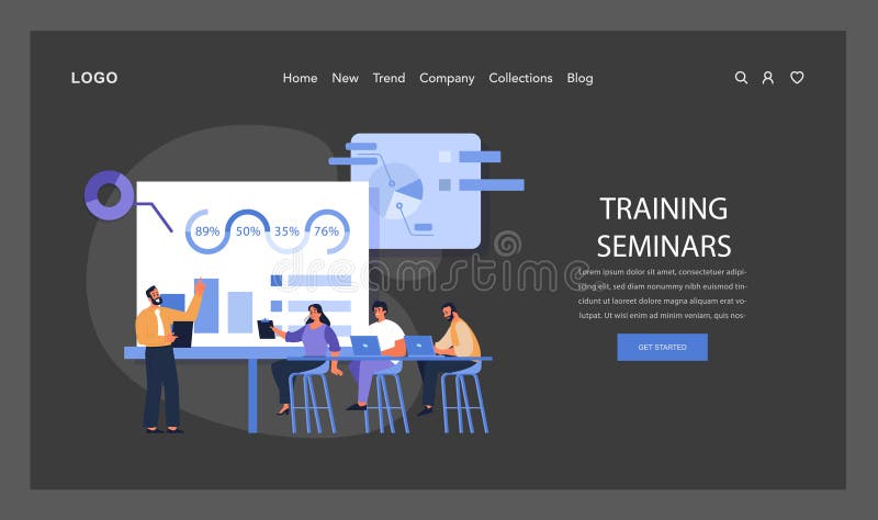 Training Seminars Concept. Flat Vector Stock Vector - Illustration of ...