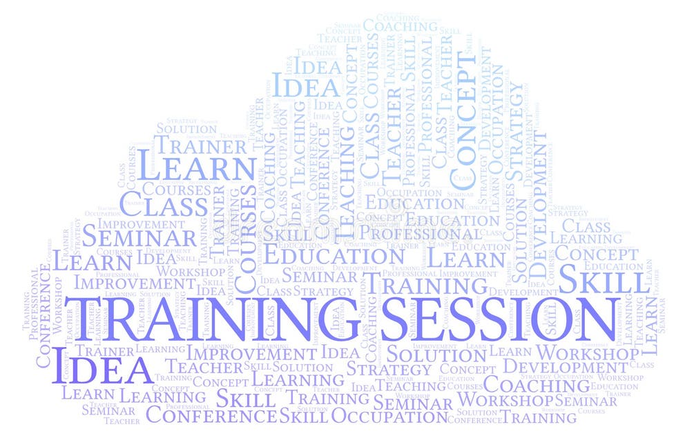 Training Session Word Cloud. Stock Illustration - Illustration of fonts ...