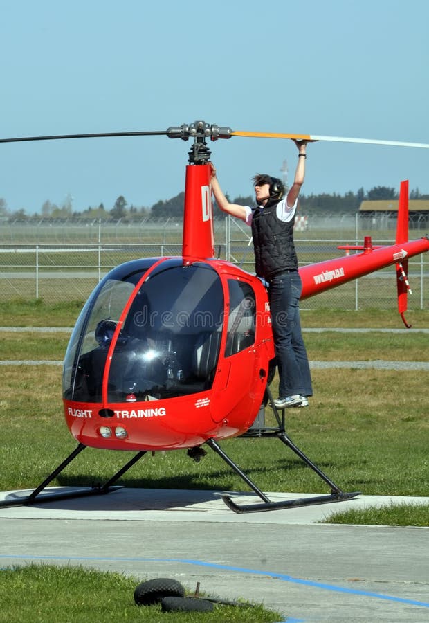 Training & Sightseeing Helicopter Being Checked Editorial Image - Image ...