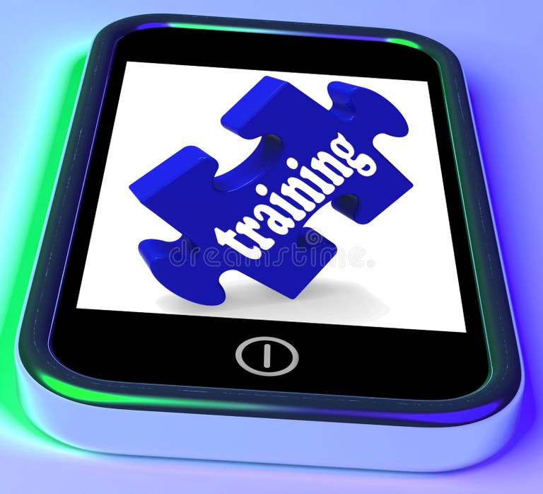 Training on Smartphone Showing Quick Lessons Stock Illustration ...