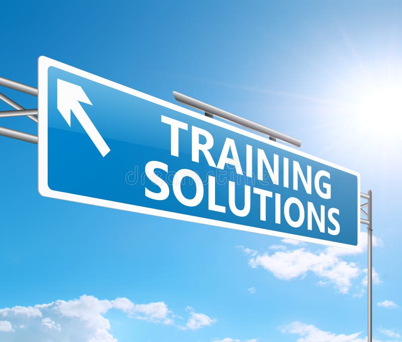 Training Solutions Concept. Stock Illustration - Illustration of skills ...