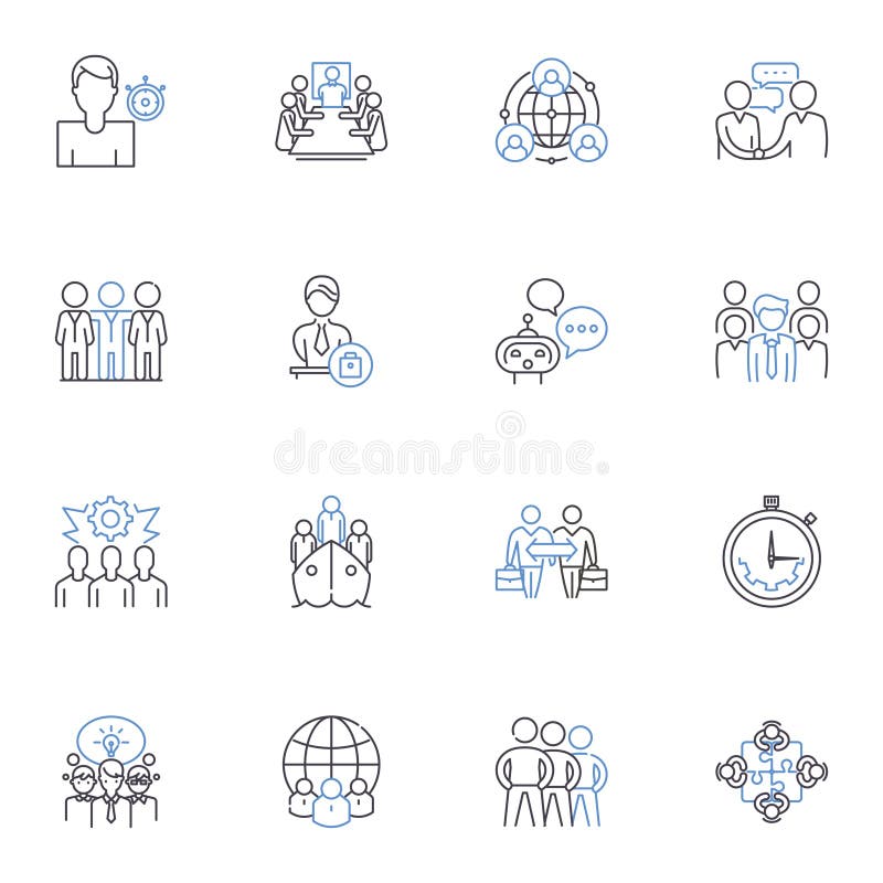 Training Staff Line Icons Collection. Learning, Development, Skills ...