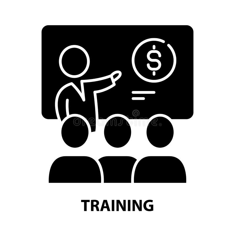 Training Symbol Icon, Black Vector Sign with Editable Strokes, Concept ...