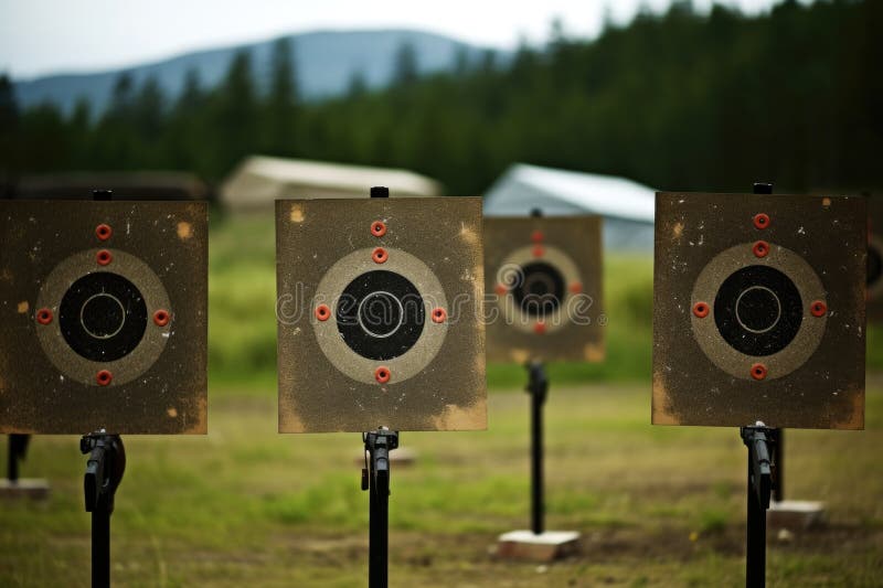 Training Targets with Bullet Holes at a Range Stock Photo - Image of ...