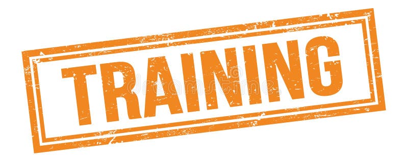 TRAINING Text on Orange Grungy Vintage Stamp Stock Illustration ...