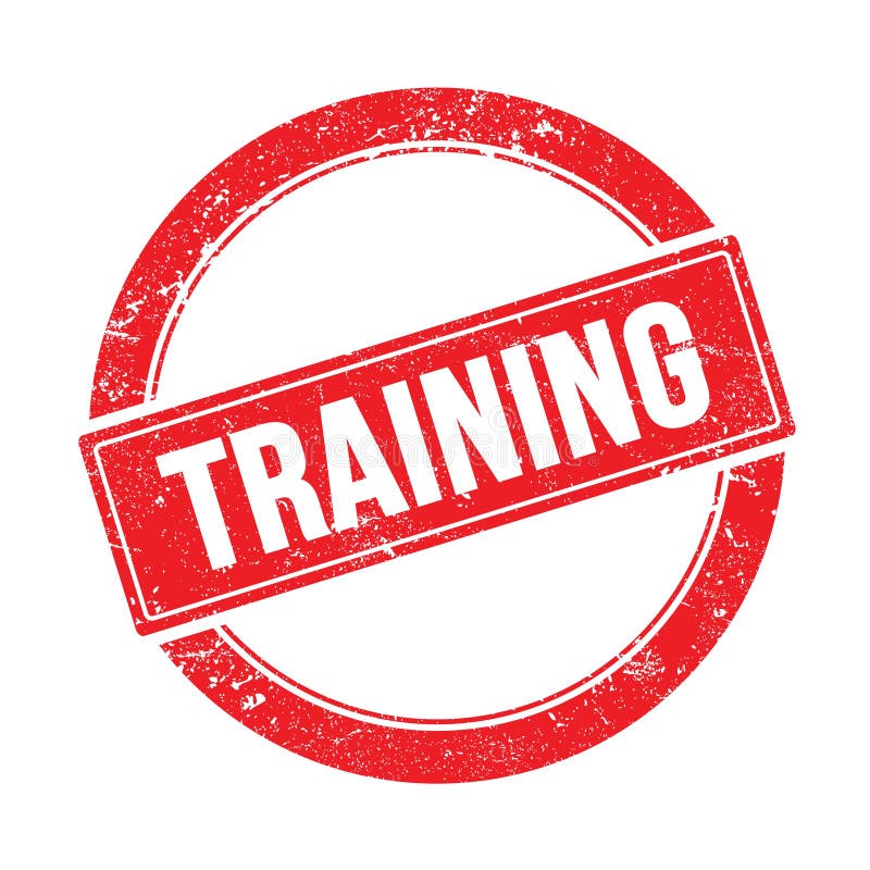 TRAINING Text on Red Grungy Round Stamp Stock Illustration ...