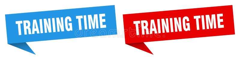 Training Time Banner. Training Time Speech Bubble Label Set Stock ...