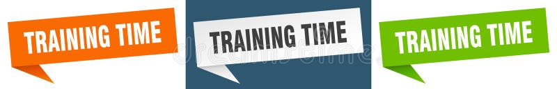 Training Time Banner. Training Time Speech Bubble Label Set Stock ...