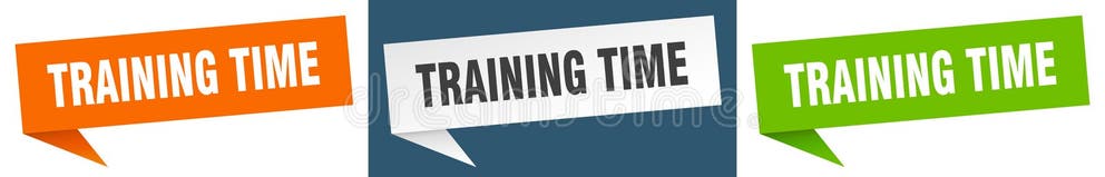 Training Time Banner. Training Time Speech Bubble Label Set Stock ...