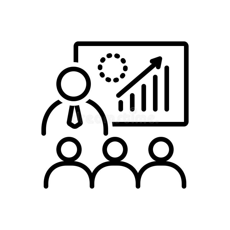 Black Line Icon for Training, Coach and Business Stock Vector ...