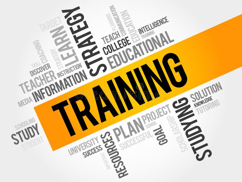 TRAINING Word Cloud Background Stock Illustration - Illustration of ...