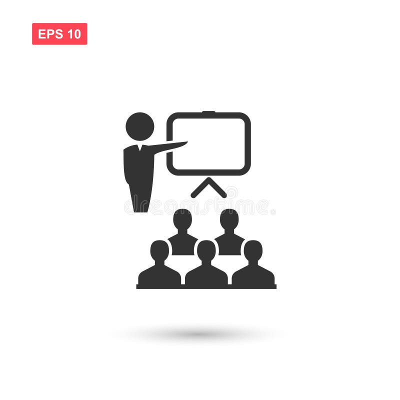 Training Vector Icon with Audience and Leader Isolated Stock Vector ...