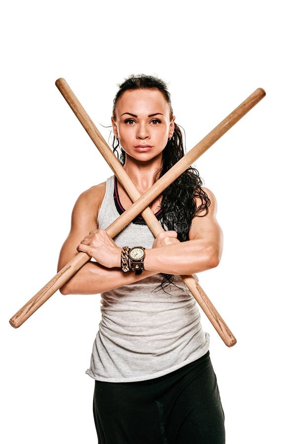 Training with Wooden Sticks Stock Photo - Image of body, care: 144361604