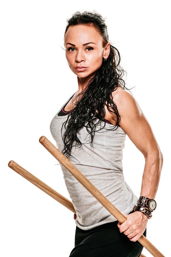 Training with Wooden Sticks Stock Image - Image of beautiful, race ...