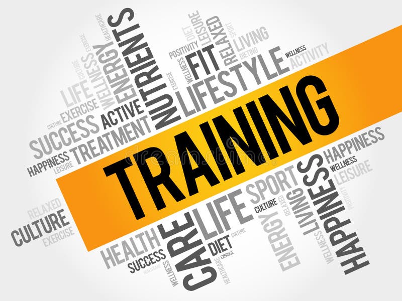 TRAINING Word Cloud Background Stock Illustration - Illustration of ...