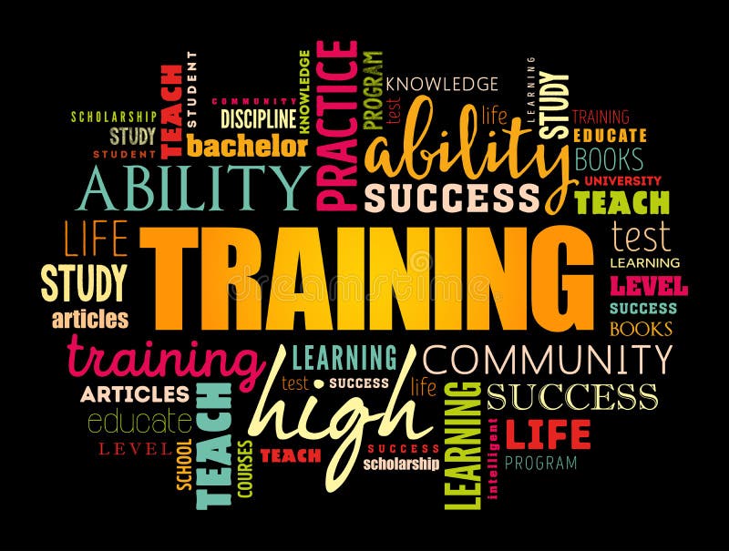 TRAINING Word Cloud Collage, Education Concept Stock Illustration ...