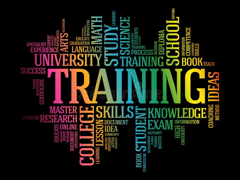 Training Word Cloud Collage Stock Illustration Illustration Of Basic