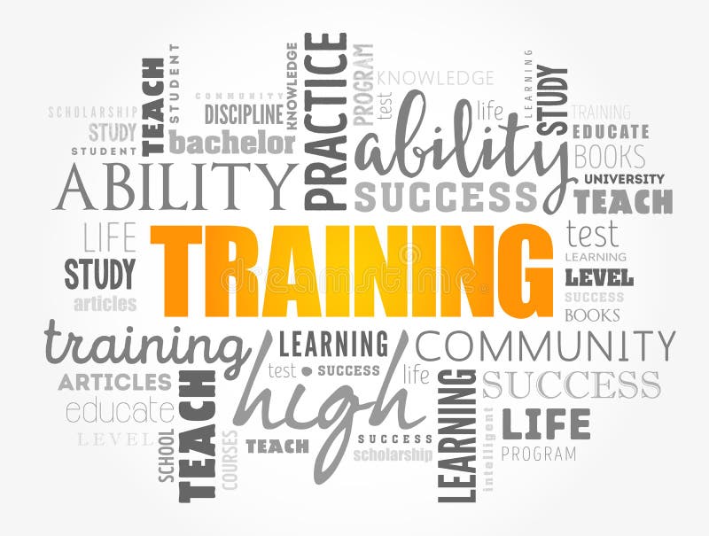 Training Word Cloud Collage Education Concept Stock Illustration
