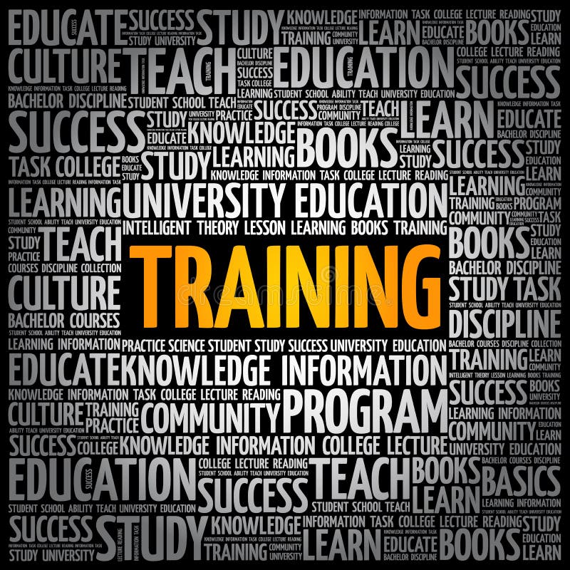 TRAINING Word Cloud Collage Stock Illustration - Illustration of ...
