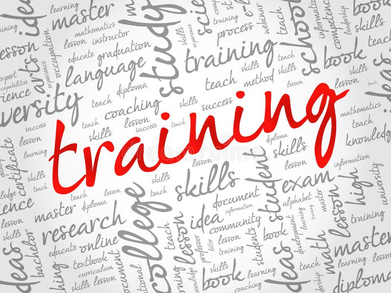 TRAINING Word Cloud Collage Stock Illustration - Illustration of ...