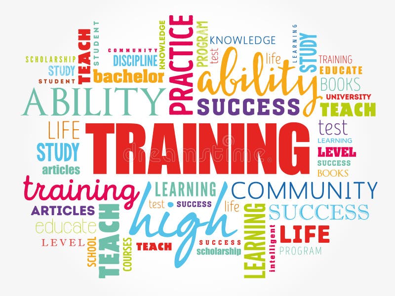 TRAINING Word Cloud Collage Stock Illustration - Illustration of cloud ...