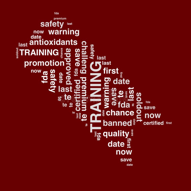 Training Word Cloud On White Stock Illustration Illustration Of