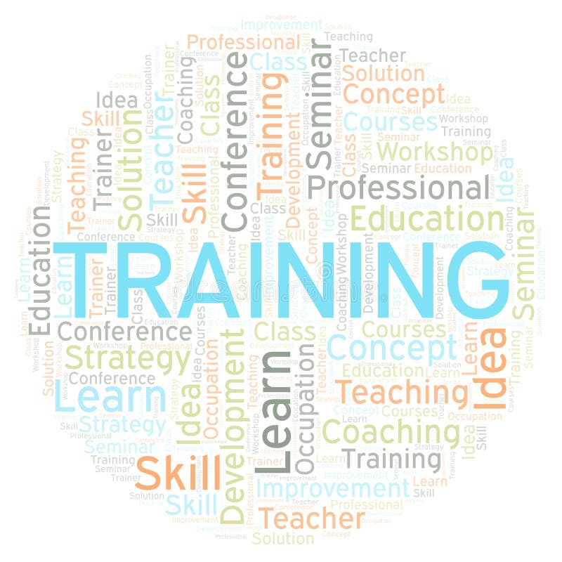 Training word cloud stock illustration. Illustration of bubble - 135100665