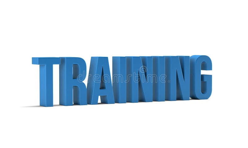 Training Word. 3D Render Illustration in White Background Stock ...