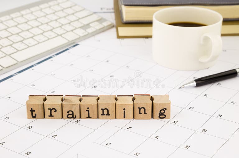 Training Wording and Timetable on Office Table Stock Image - Image of ...