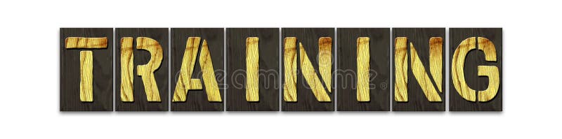 Training. Words on Stone Blocks. Isolated on a White Background ...