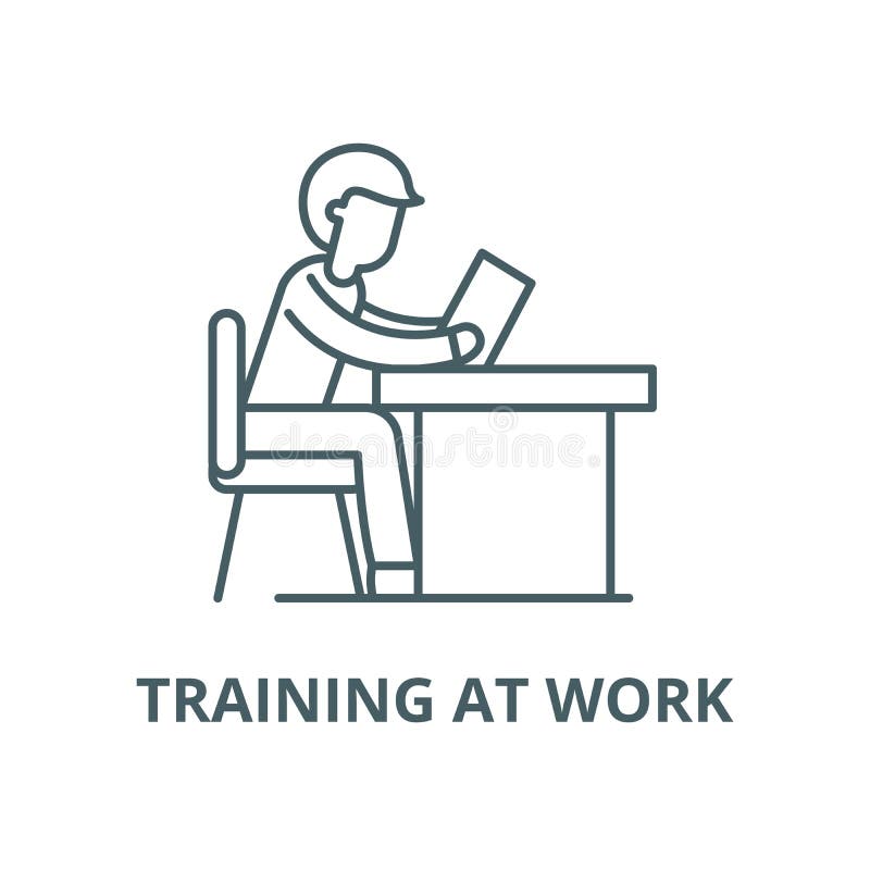 Training at Work Vector Line Icon, Linear Concept, Outline Sign, Symbol ...