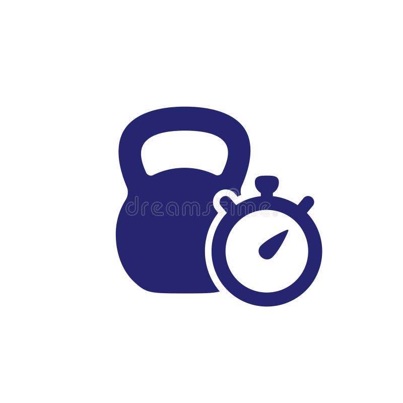 Workout Icon with a Graph and a Barbell Stock Illustration ...