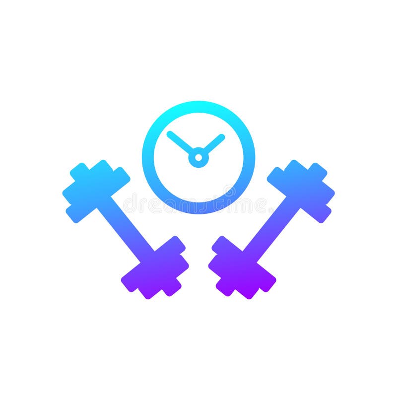 Training or Workout Time Icon on White Stock Vector - Illustration of ...