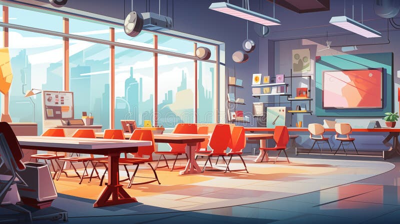 Training and Workshop Room Illustration, Ideal for Creative Projects ...
