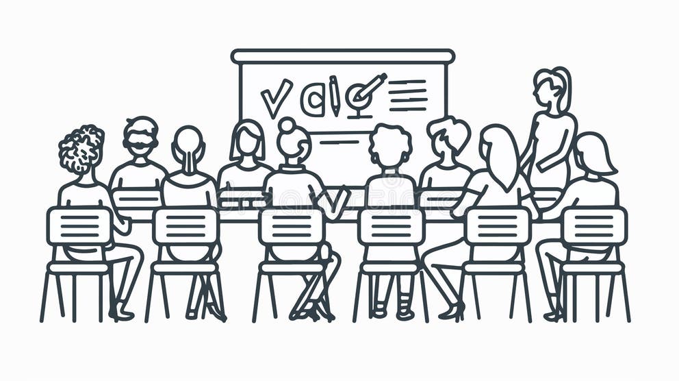 Professional Training and Workshop Thin Line Icons Set for Coaching and ...