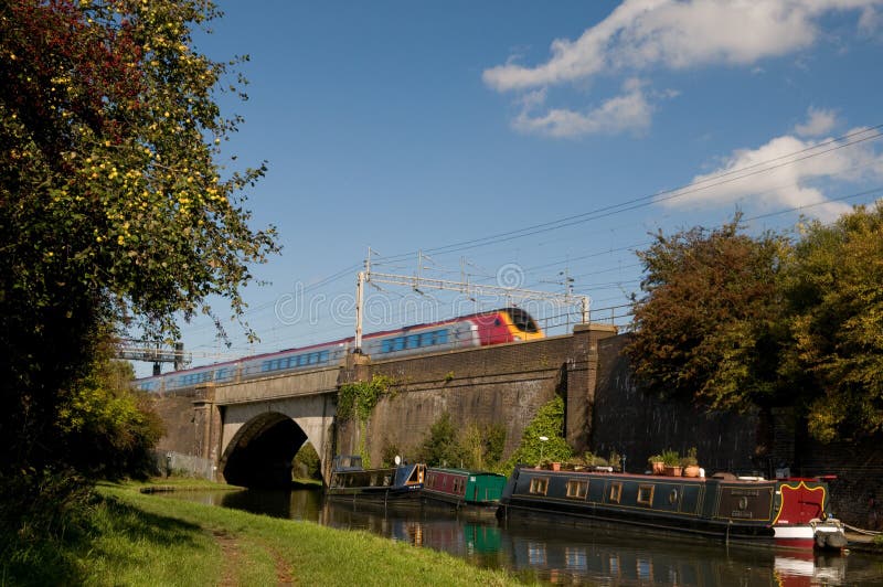 Trains and boats stock image. Image of narrow, narrowboat - 6700397