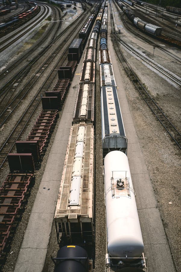 Railroad Yard in Portland, Oregon Stock Photo - Image of queue, tracks ...