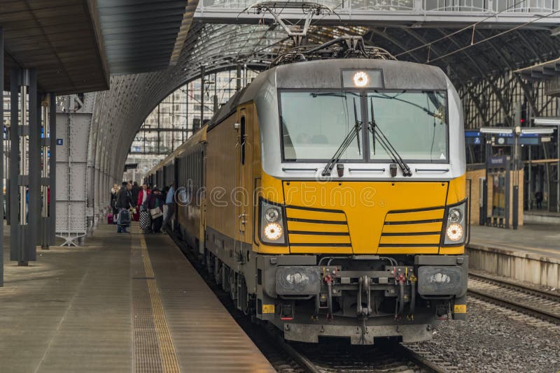 Trains in Main Station Prague Editorial Stock Photo - Image of central ...