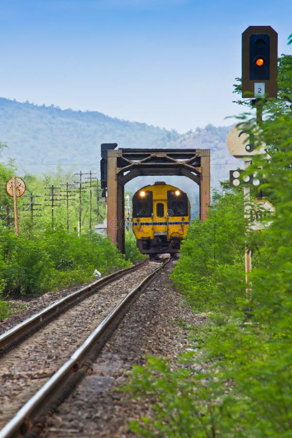 Trains on Railway track stock image. Image of outdoor - 24849229