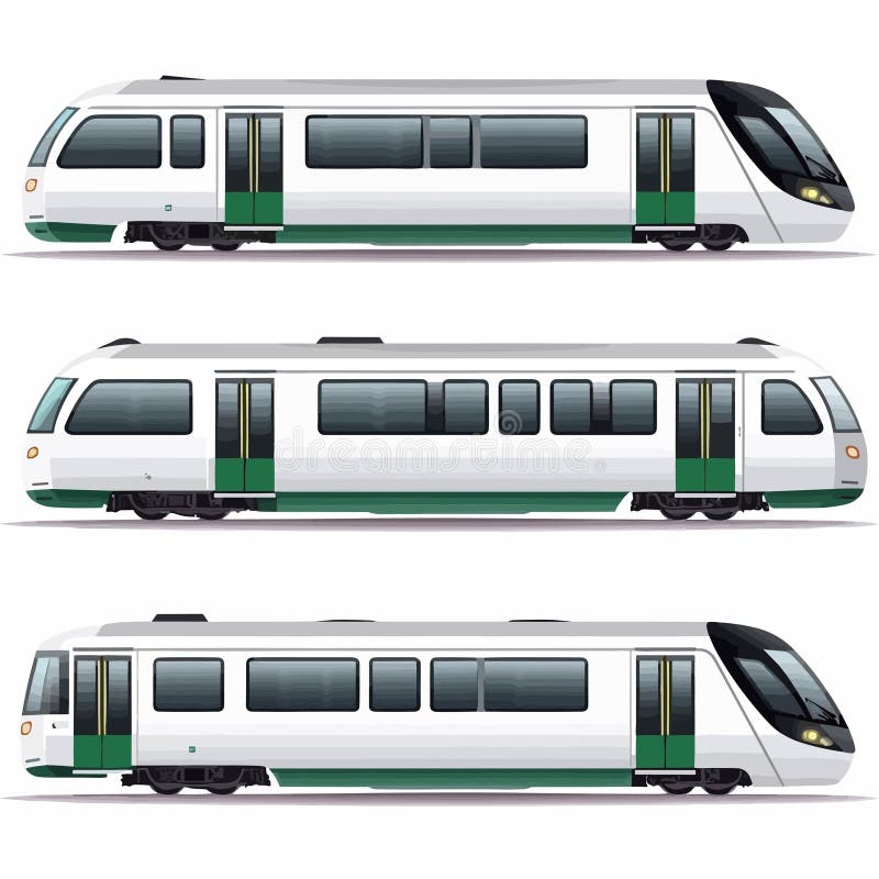 Trains Set Vector Simple Illustration Stock Vector - Illustration of ...