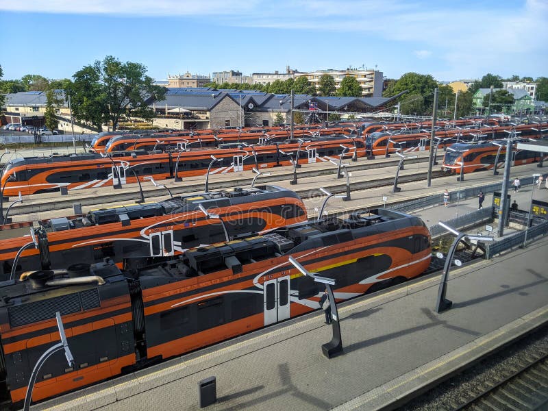 Trains at Tallinn Central Railway Station Editorial Stock Photo - Image ...