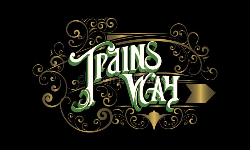 TRAINS WAY Lettering Custom Style Design Stock Vector - Illustration of ...