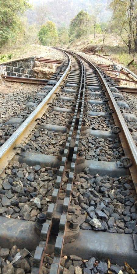 Traintrack stock image. Image of track, stone, rail - 113858257