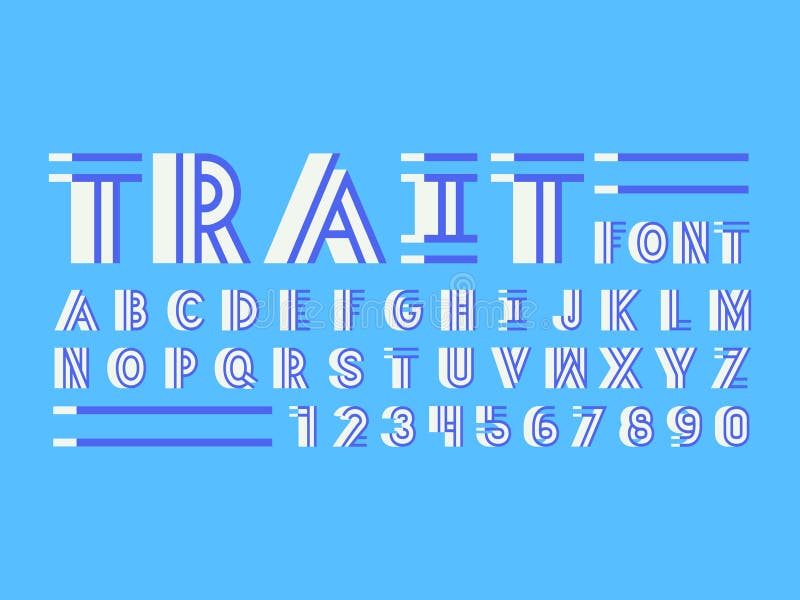 Trait Font. Vector Alphabet Letters Stock Vector - Illustration of ...