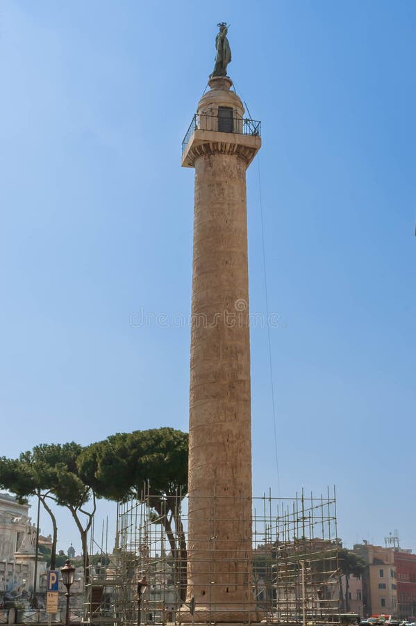 Trajan Column in Rome, Italy Stock Photo - Image of architecture ...