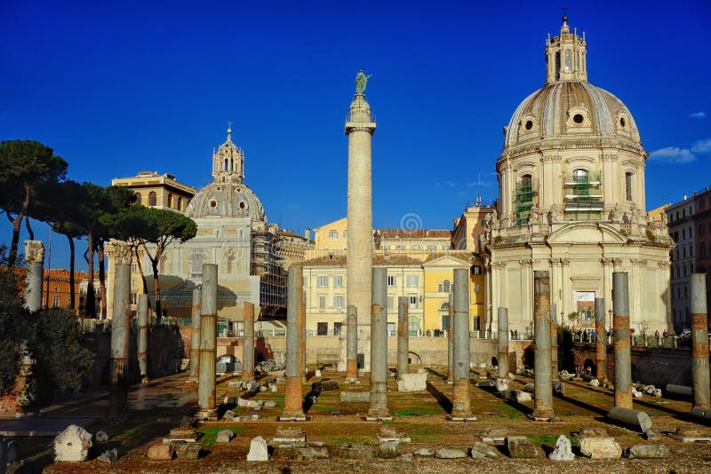 Trajan Column Ulpia Basilica Rome Editorial Photography - Image of ...