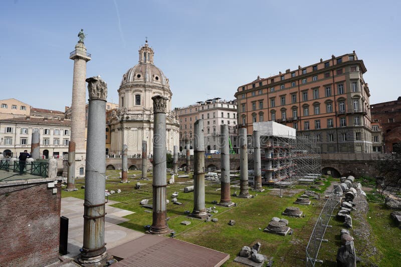 The Trajan Forum, a Major Attraction in Rome Editorial Image - Image of ...