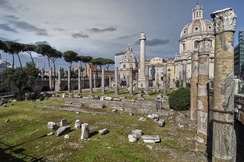 Trajan forum stock image. Image of europa, city, tour - 271854217